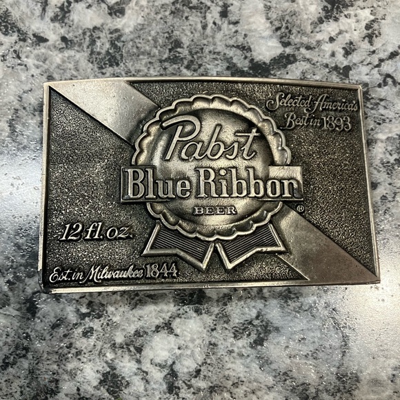 Accessories | Vintage Pabst Blue Ribbon Beer Belt Buckle Brass Tone ...
